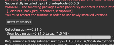 [Colaboratory / gym] !pip install gym==0.21.0 のエラーを回避 #colaboratory - Qiita