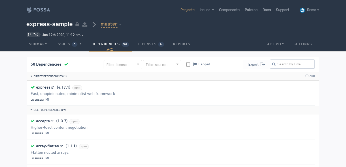 OSSライブラリのライセンス管理の決定版「FOSSA」を使ってみよう - Qiita