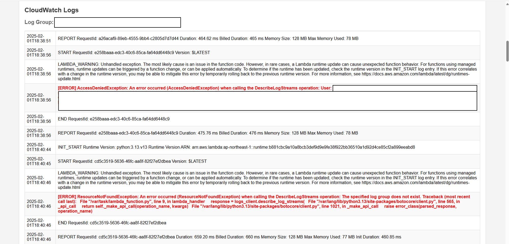 CloudWatch Logsを見やすく！Lambdaでまとめて表示する方法 #AWS - Qiita