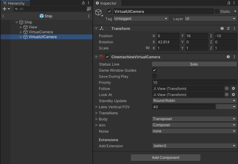 [Unity] Chinemachineでワールド空間上のUIを手前に表示する #Unity3D - Qiita