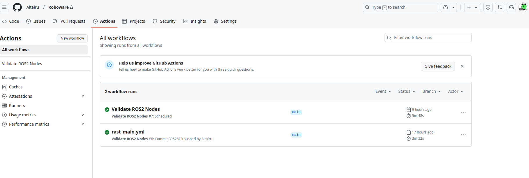 GitHub Actions を使った ROS2 パッケージの CI/CD 構築ガイド #GitHubActions - Qiita