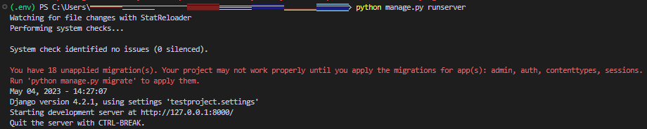 Djangoで新規プロジェクト立ち上げからrunserverまで #Python - Qiita