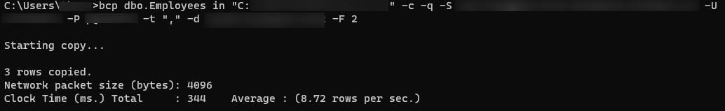 bcp を使用した一括データのインポート ( Azure SQL Database ) #Azure - Qiita