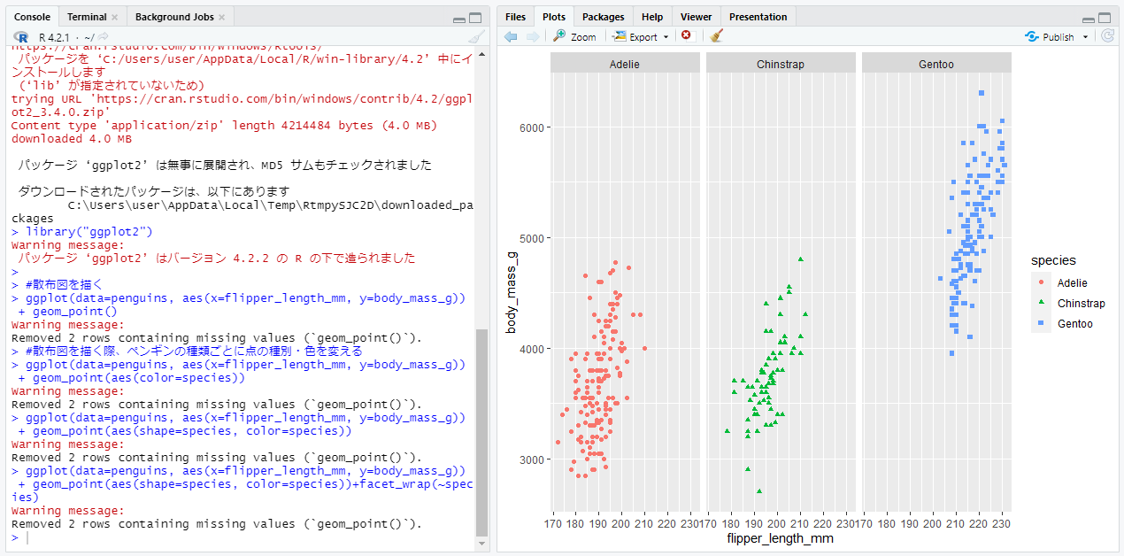 RStudio - R言語の基礎 #01、パルマーペンギンのデータを分析 #データ分析 - Qiita