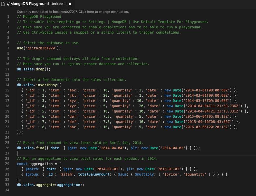 Visual Studio Code 上で MongoDB を操作するための便利な拡張機能 #VSCode - Qiita