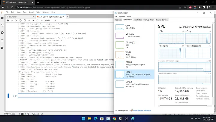 インテルの GPU を使用して YOLOv8 で 1000fps 越えを達成するには #AI - Qiita