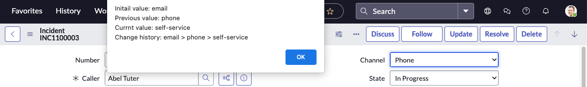 [ServiceNow] Client ScriptのonChangeイベントで変更直前の値を取得する #onchange - Qiita