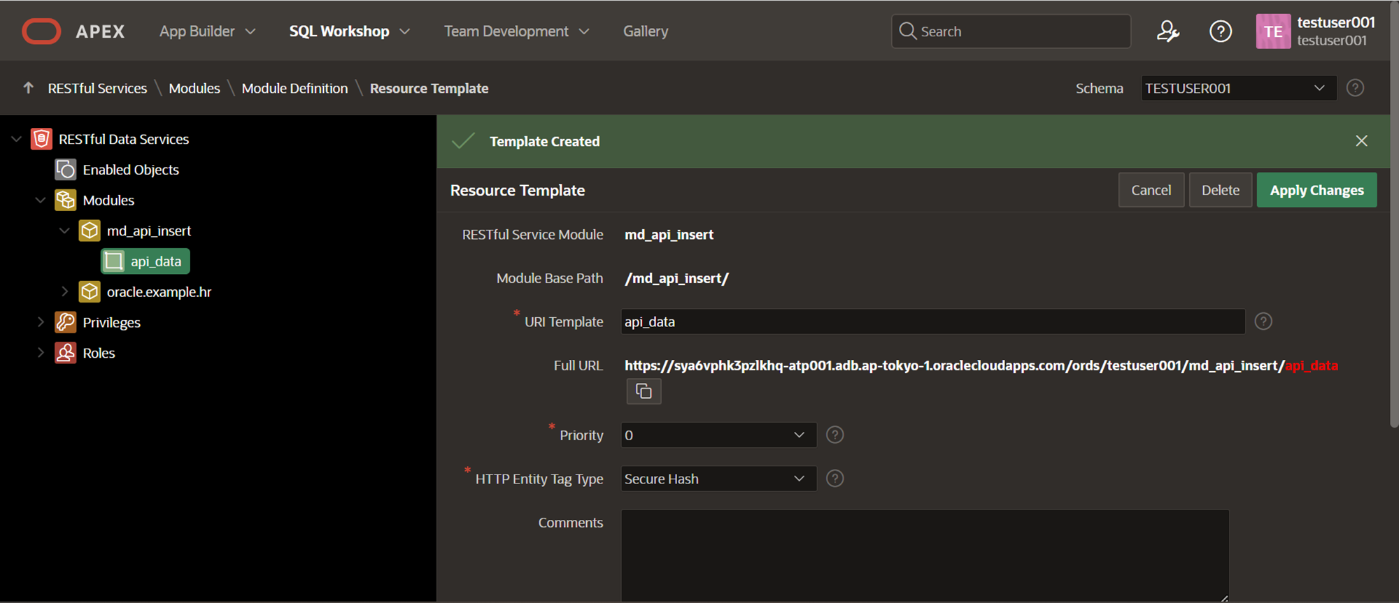 【OCI】APEXのREST API機能を使ってAutonomous Databaseにデータを登録してみる #oci - Qiita
