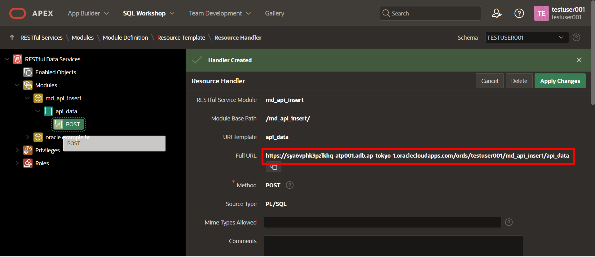 【OCI】APEXのREST API機能を使ってAutonomous Databaseにデータを登録してみる #oci - Qiita