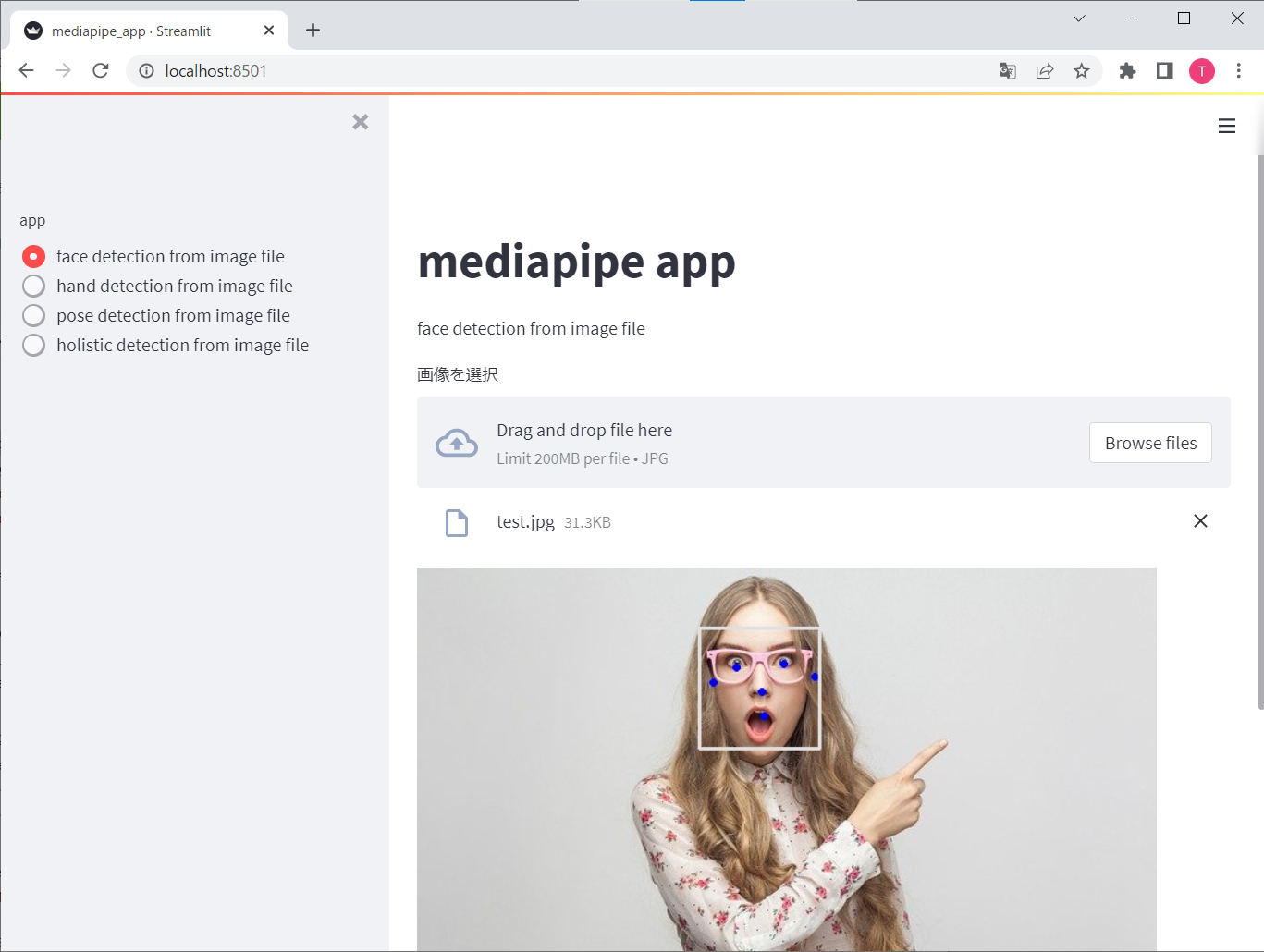 Streamlitとmediapipeで簡単に顔検出、手検出、姿勢推定Webアプリ(静止画ver)を作る #Python - Qiita