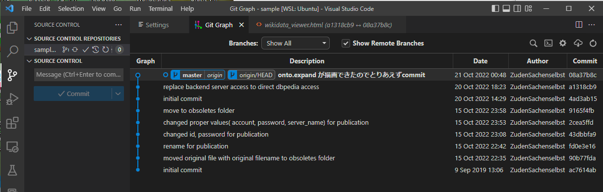 VScode git graph で任意の2commit 間のdiff を見る方法 #VSCode - Qiita