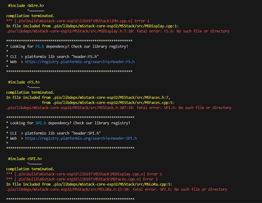 【備忘録】platformioでm5stackを使おうとしたら、wire Hやfs Hがインクルードできなかった話 M5stack Qiita