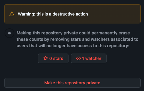 Githubのリポジトリをpublicからprivateに変更する方法 #GitHub - Qiita