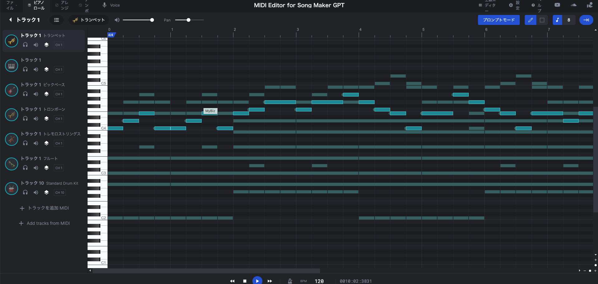 chatGPTを使用しmidi譜面を作成(作曲)してみる #Python - Qiita