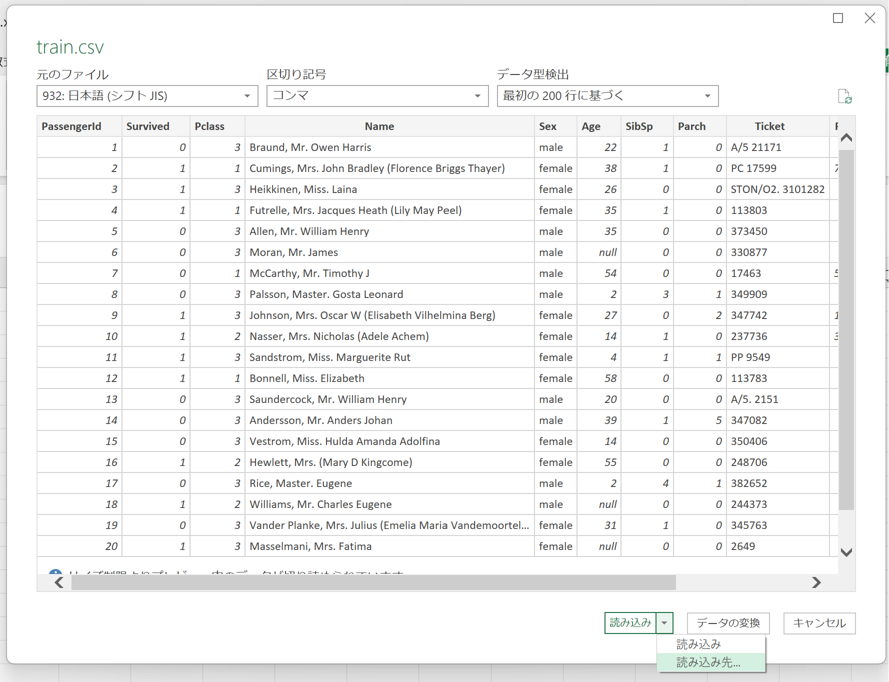 Python in ExcelとPowerQueryを使って機械学習をし、タイタニックの生存者を予測する #scikit-learn - Qiita