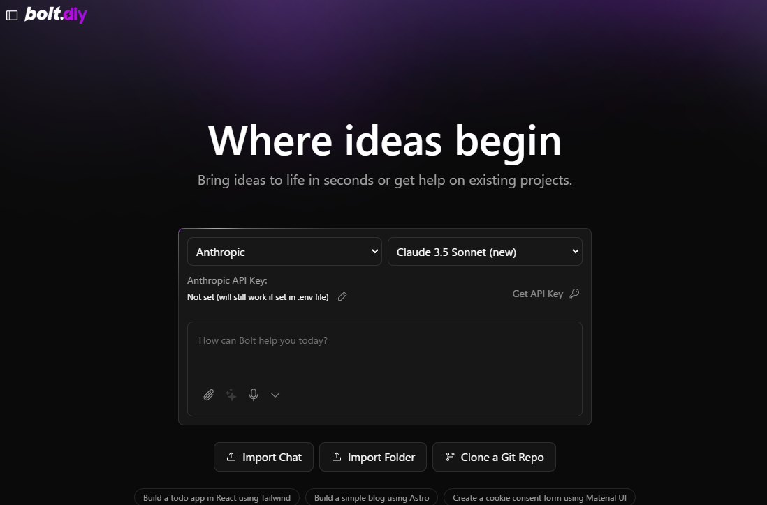 Bolt.newのOSS版「Bolt.diy」をローカルLLMで動かしてみる #生成AI - Qiita