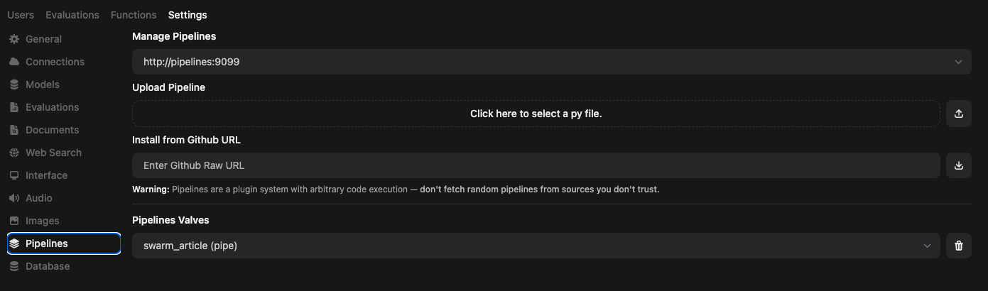 Open WebUIにSwarmを組み込む #Python - Qiita