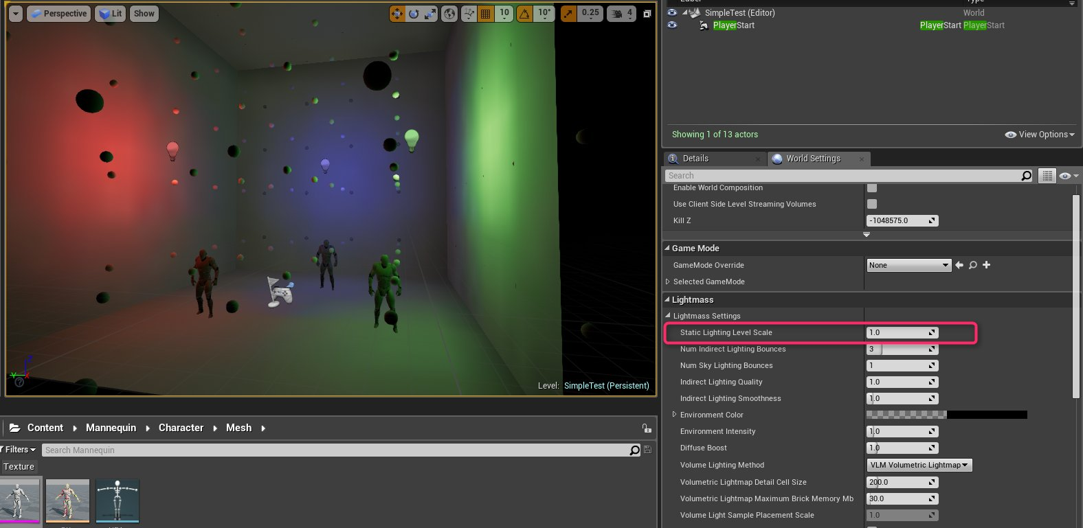 [UE4] Volumetric Lightmapをlightmass.iniをいじって調整する #UnrealEngine - Qiita
