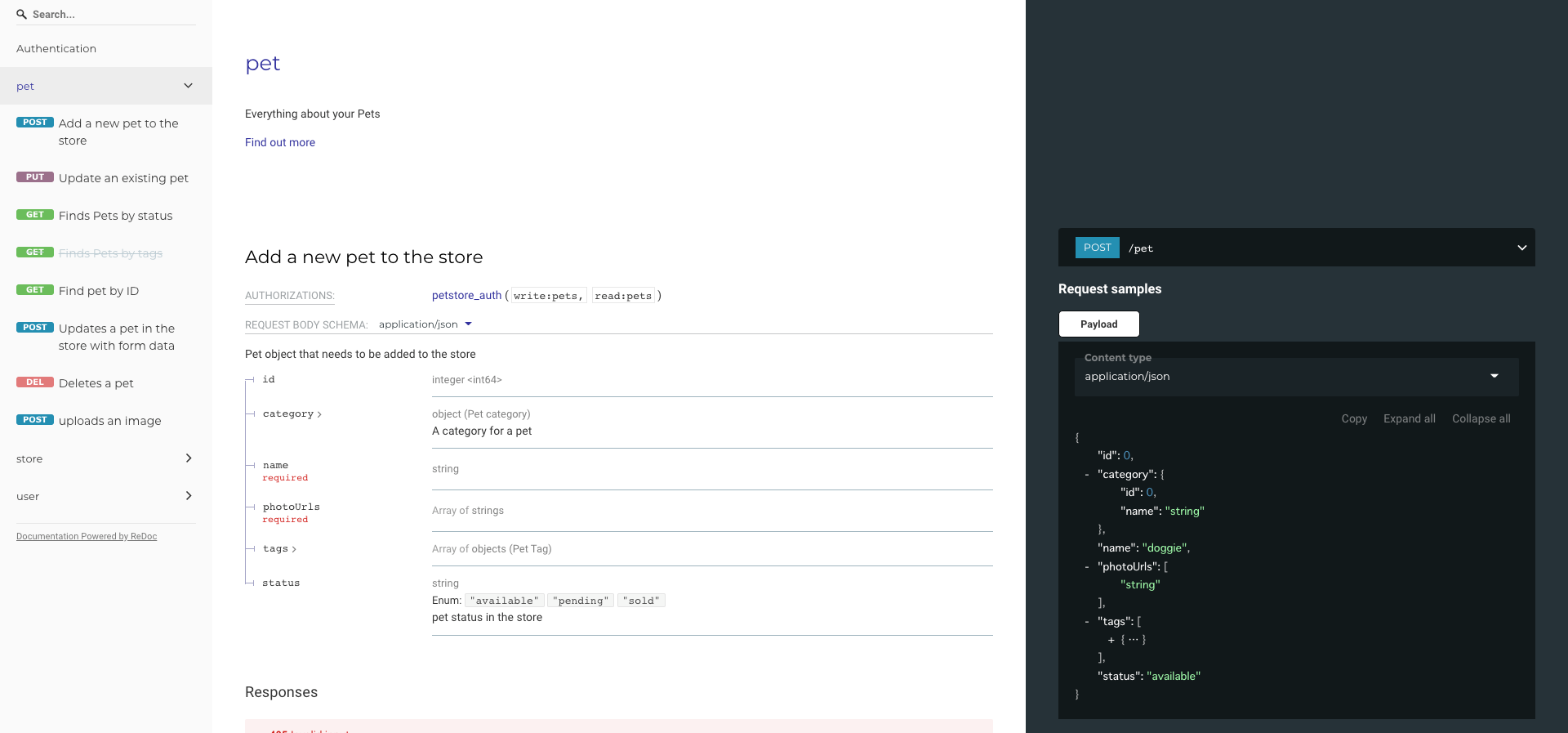 OpenAPI Specification を利用してAPI仕様書を作成する #ReDoc - Qiita