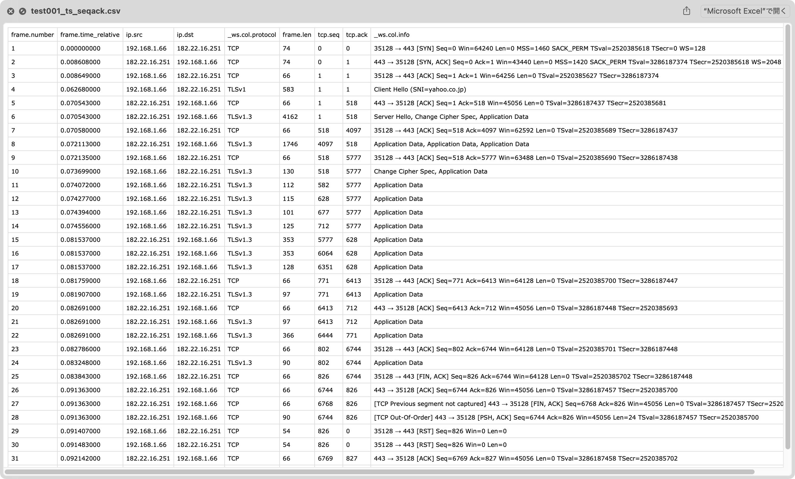 パケットキャプチャーファイルをCSV化する #Wireshark - Qiita