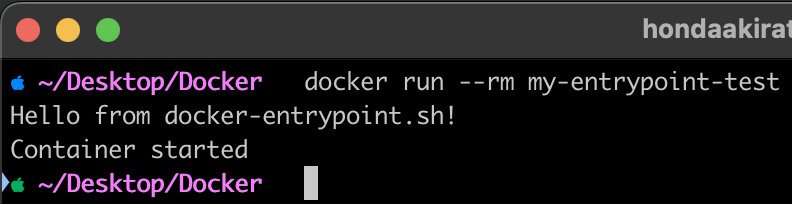 個人的備忘録：Dockerのエントリーポイントスクリプト（docker-entrypoint.sh）を作成し、ローカルで動作確認してみた #Linux - Qiita