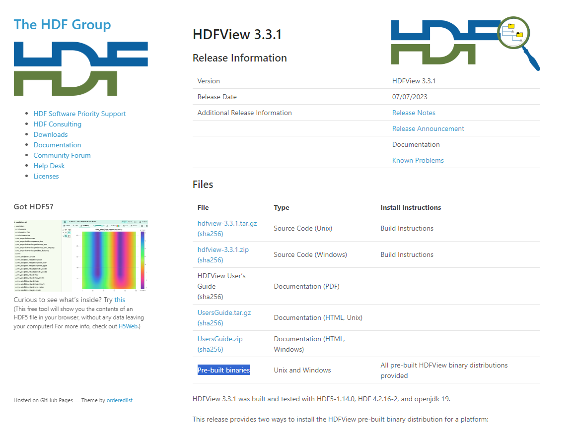【アカウント作成なし】HDFViewをダウンロードする方法 #機械学習入門 - Qiita