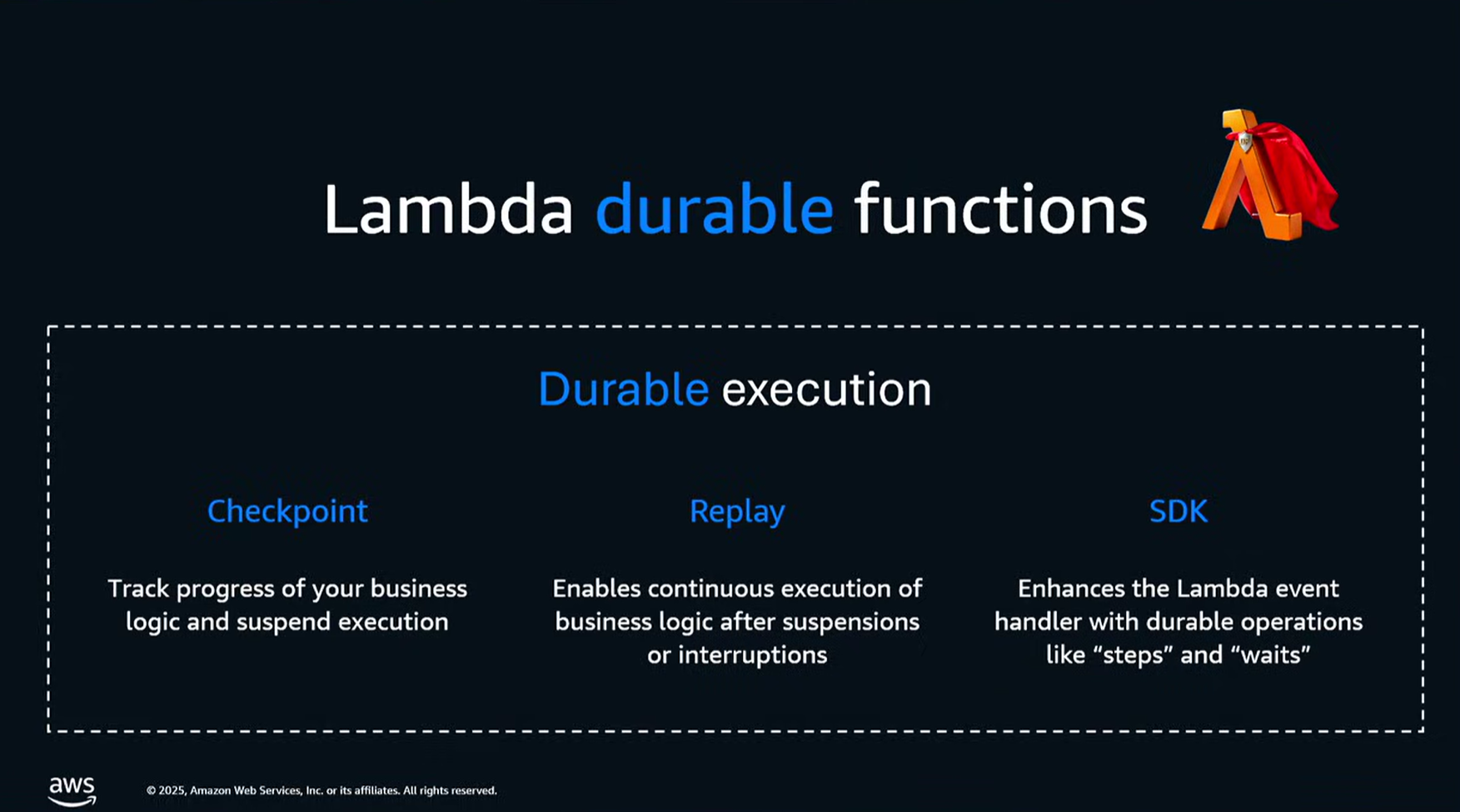 「Deep Dive on AWS Lambda durable functions」から学ぶ durable functions の概要 #lambda - Qiita