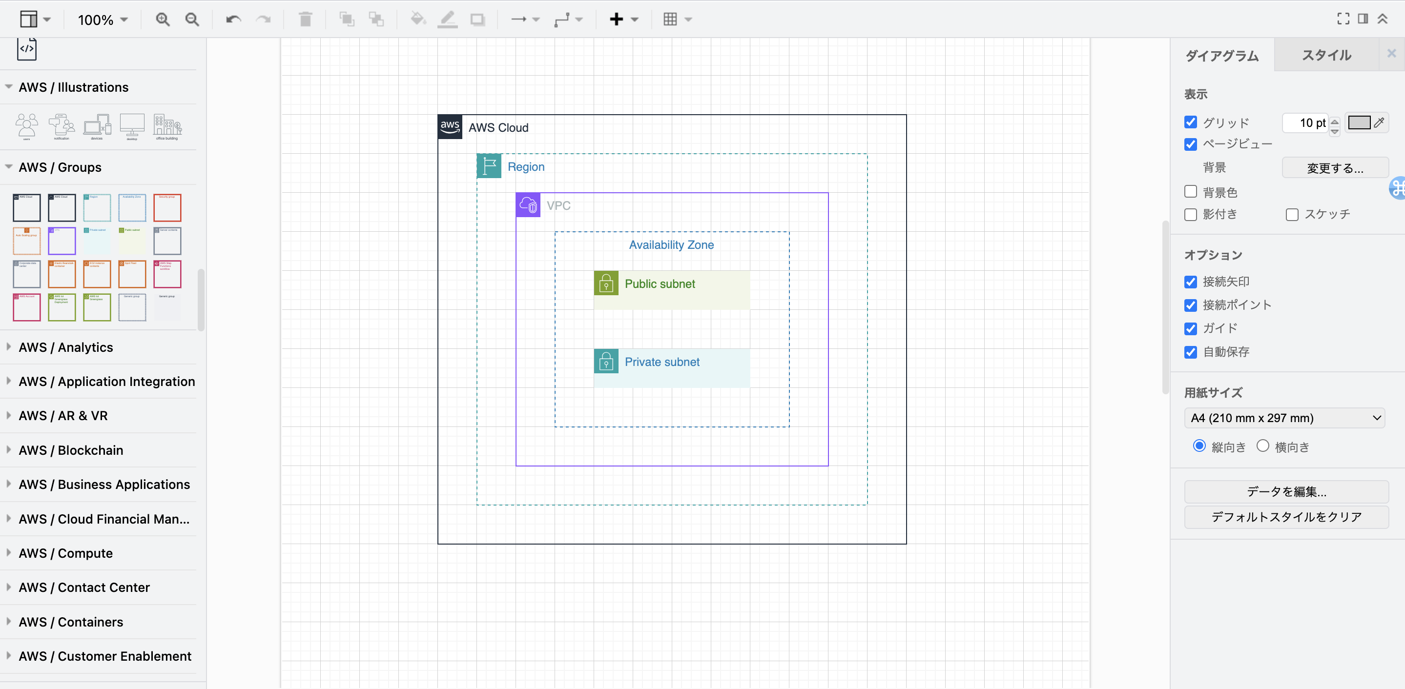 draw.ioを使ってAWSの構成図を作成するコツ #tips - Qiita