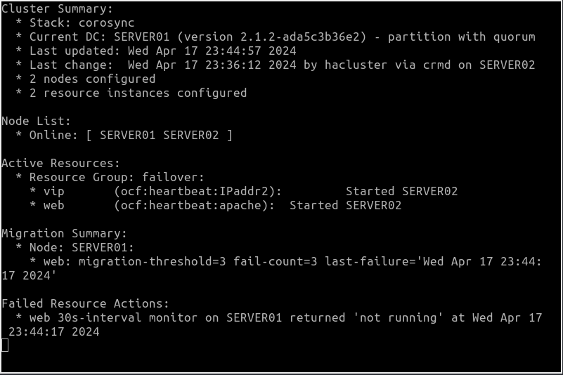 CorosyncとPacemakerでフェイルオーバー構成を作る方法 #Apache - Qiita
