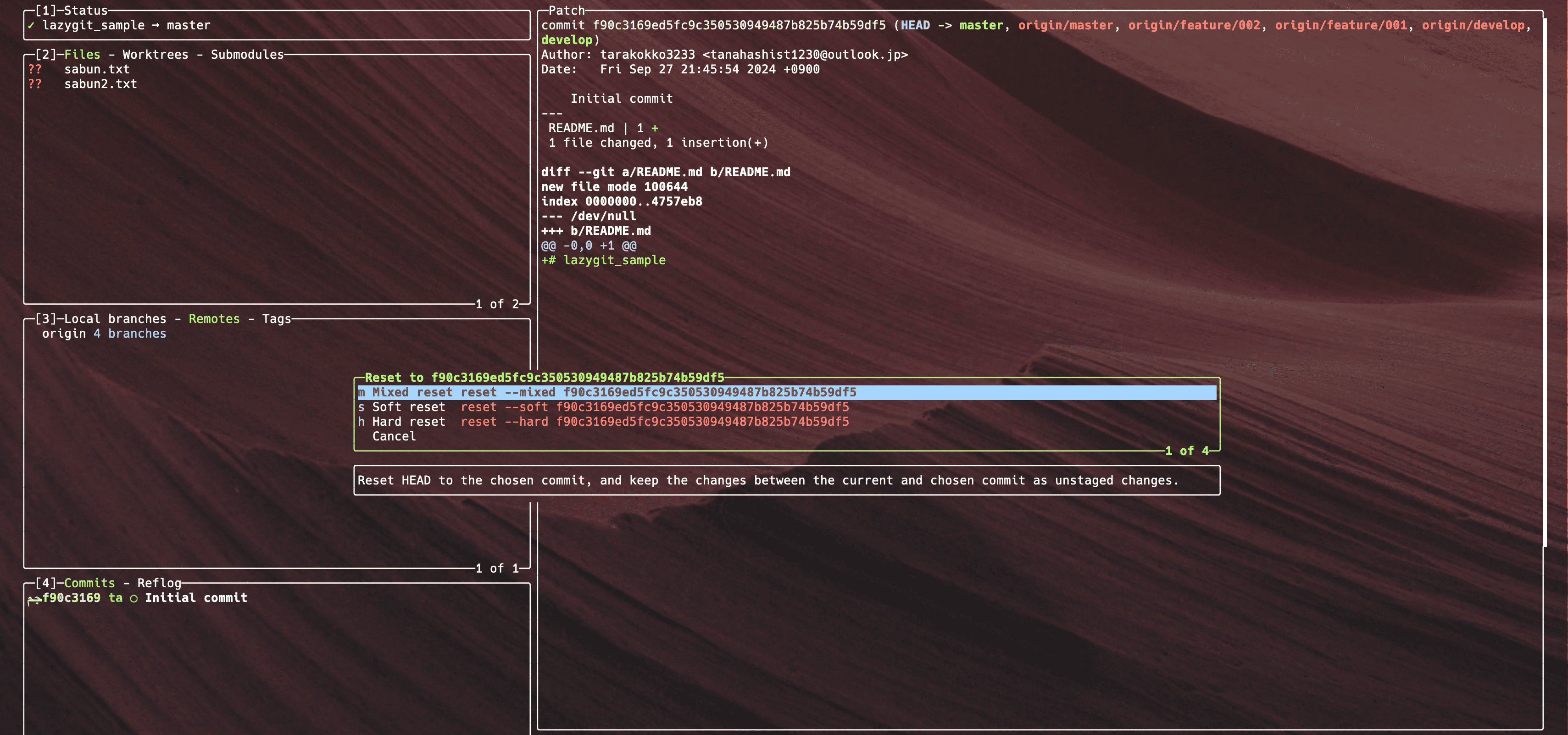 lazygitチートシート[ターミナル(TUI)でgitをキーボードで操作して快適なgitライフを送ろう！] #Git - Qiita