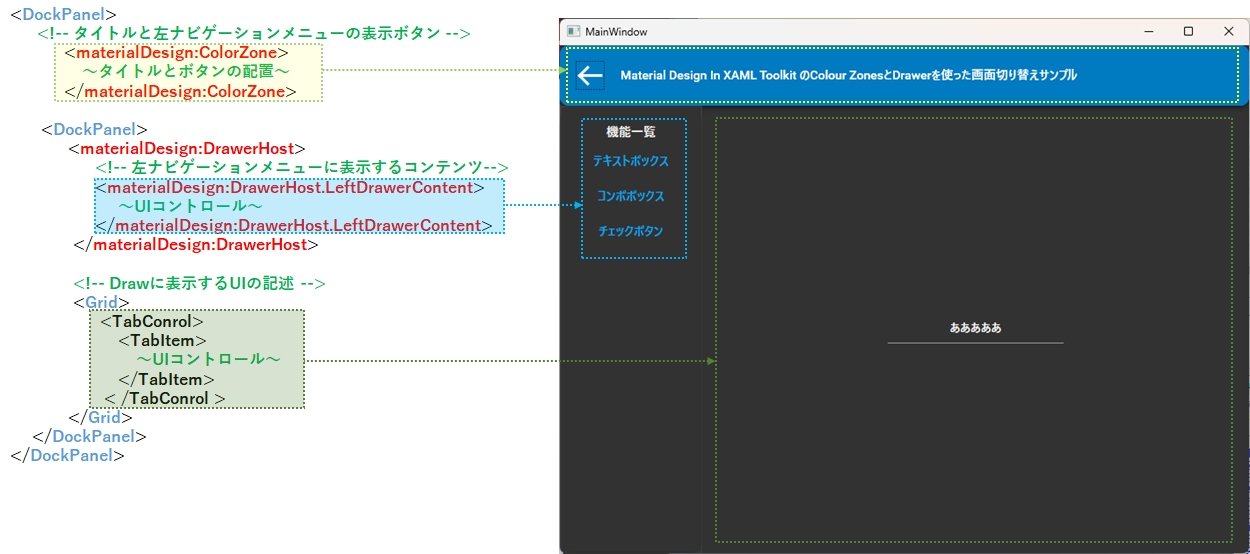 Material Design In XAML Tool Kit と TabControl で複数画面の切り替えをやってみた #,Drawer ...