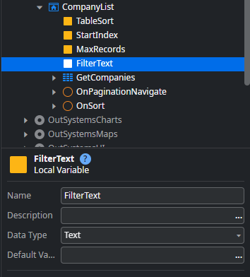 検索付きの一覧を作成する #outsystems - Qiita