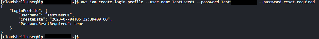 【初心者向け】AWSのCloudShell（CLI）でIAMユーザー作成とコンソールアクセスの有効化/無効化をやってみた #aws-cli - Qiita