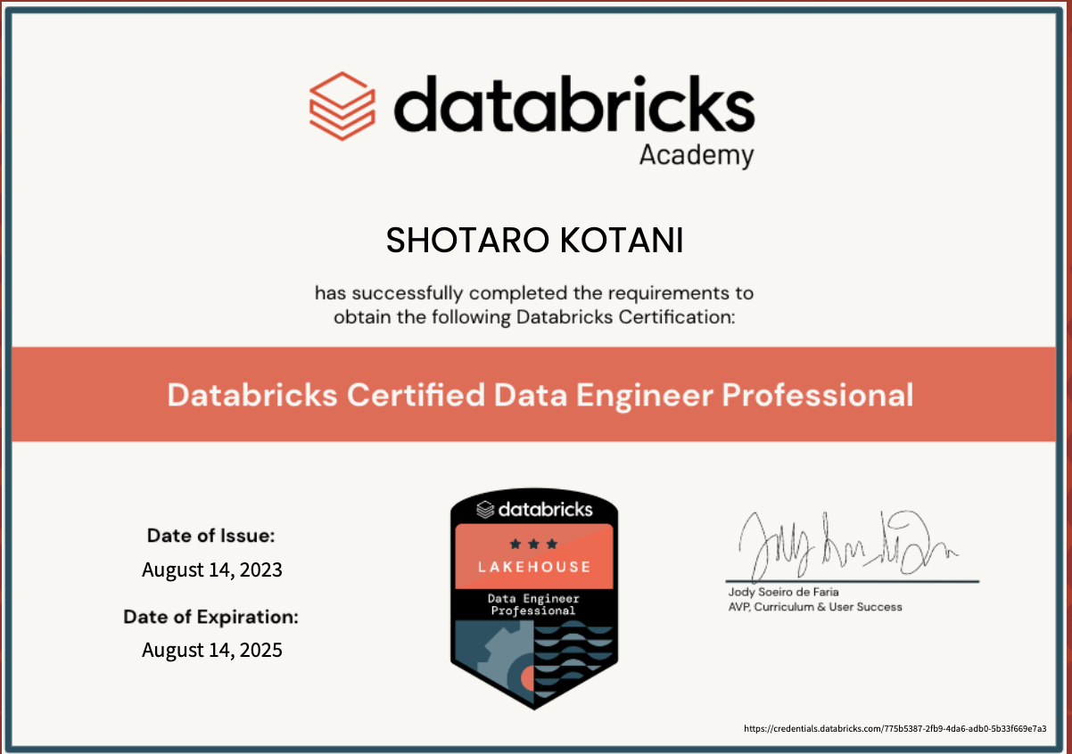 Databricks Certified Data Engineer Professional 合格体験記 #Spark - Qiita