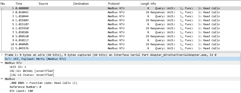 WireShrak Modbus RTU #Wireshark - Qiita