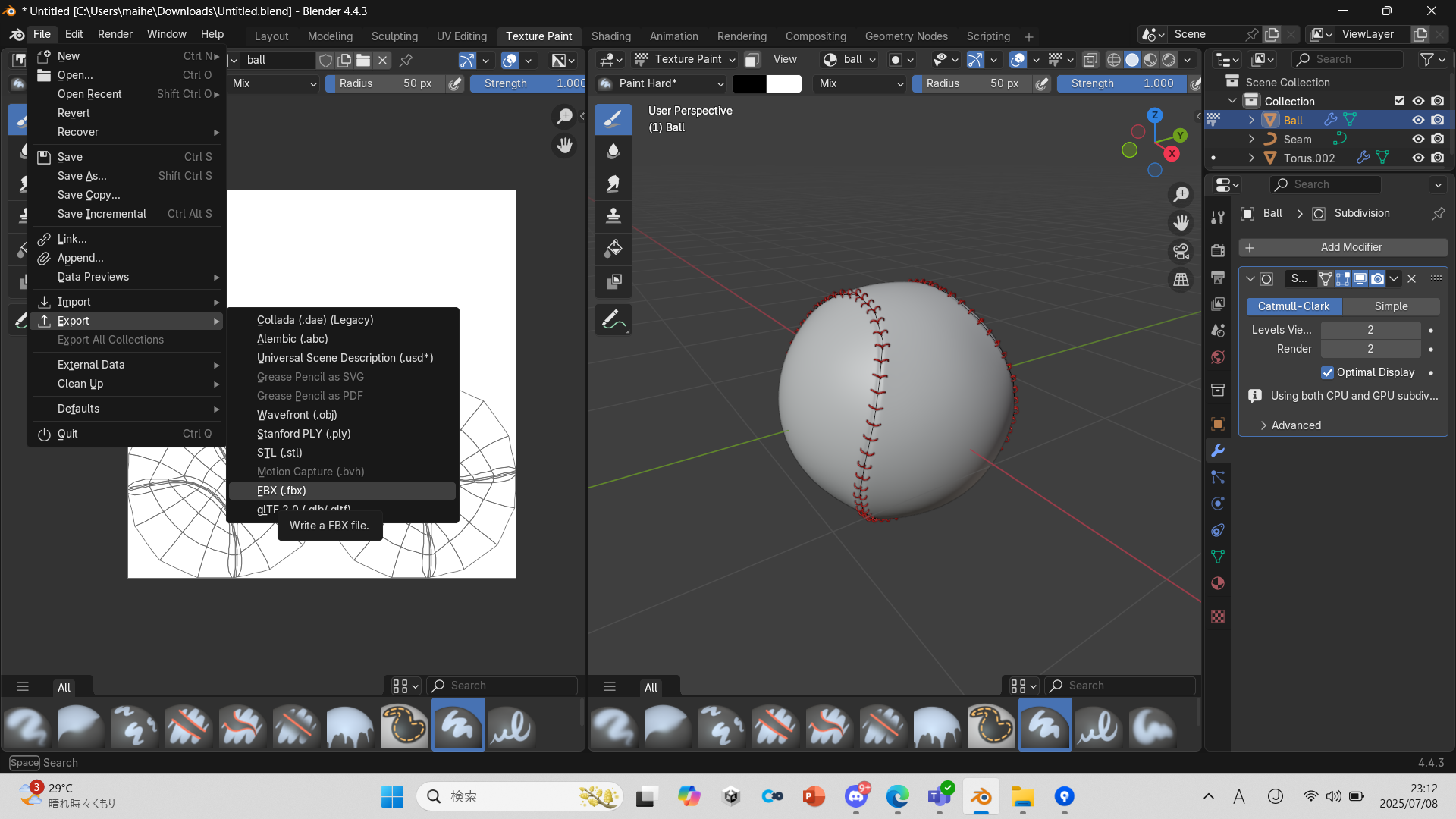【Blender】FBXにテクスチャを埋め込む方法 #3DCG - Qiita