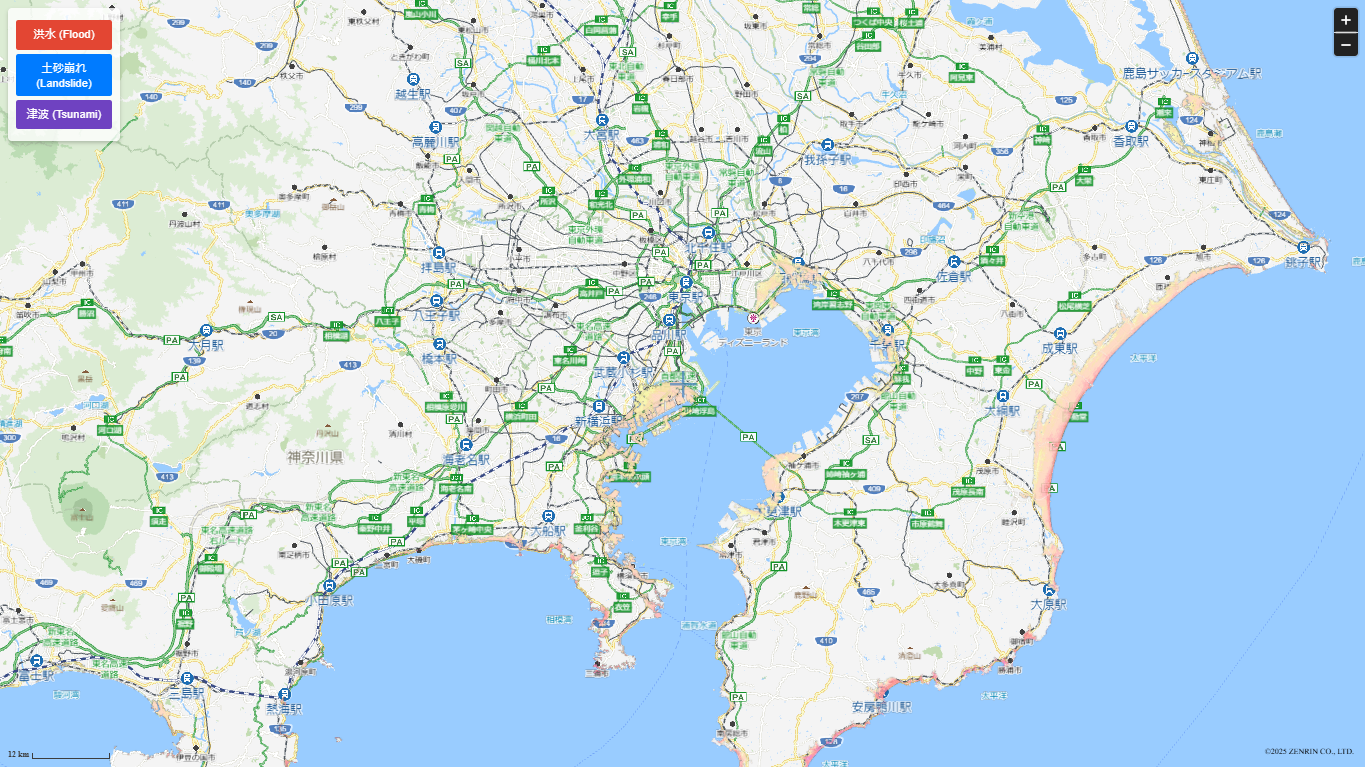 ZENRIN Maps API の住宅地図にハザードマップを重畳してみた #JavaScript - Qiita