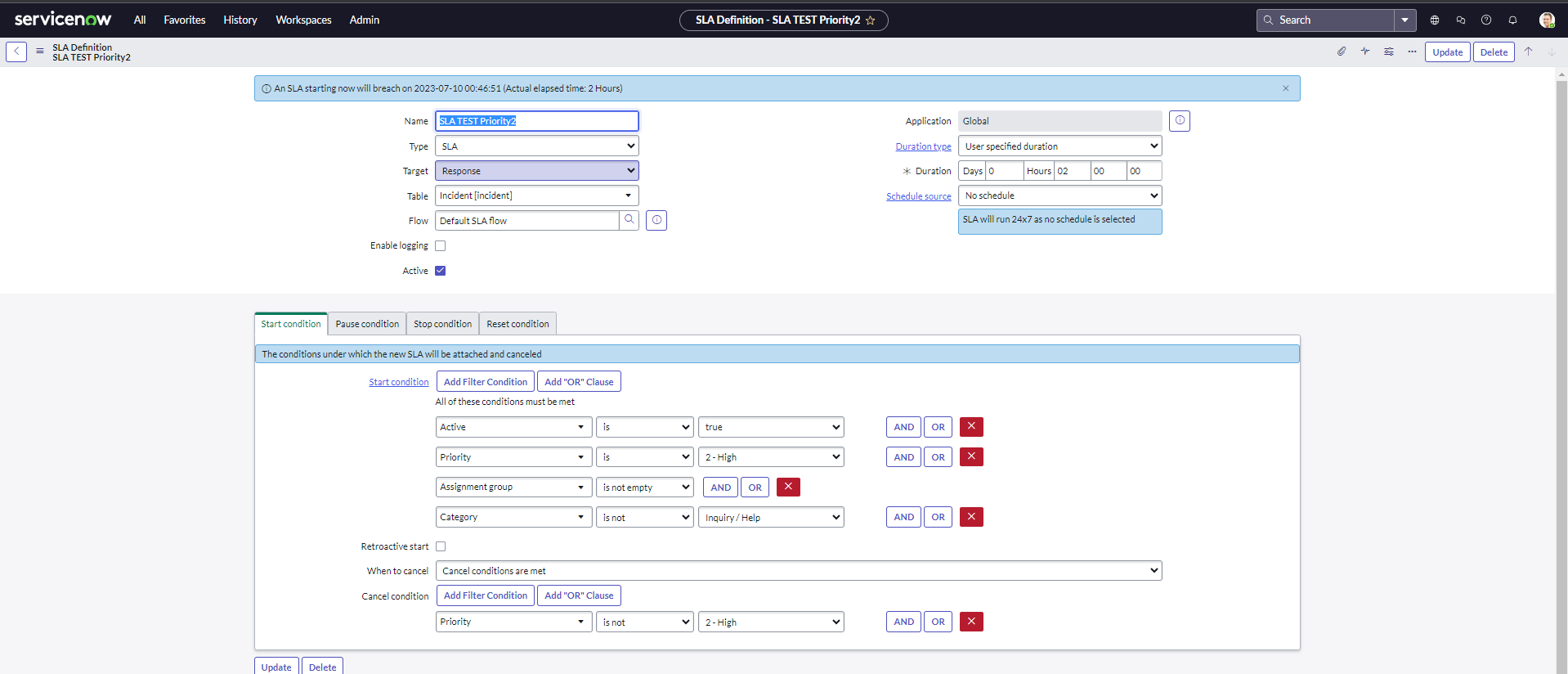 ServiceNow SLA定義設定方法 #ServiceNow - Qiita