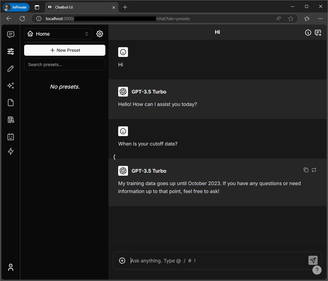 Windows11でChatbotUIを動かす #chatbot - Qiita