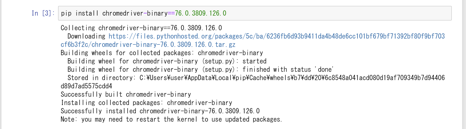 [selenium向け] ChromeDriverをpipでインストールする方法（パス通し不要、バージョン指定可能） #Python - Qiita