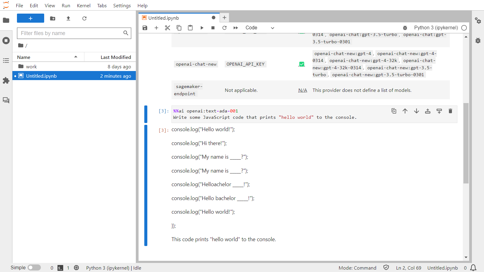 Jupyter AIが出た！試した！！すごい！！！ #OpenAI - Qiita