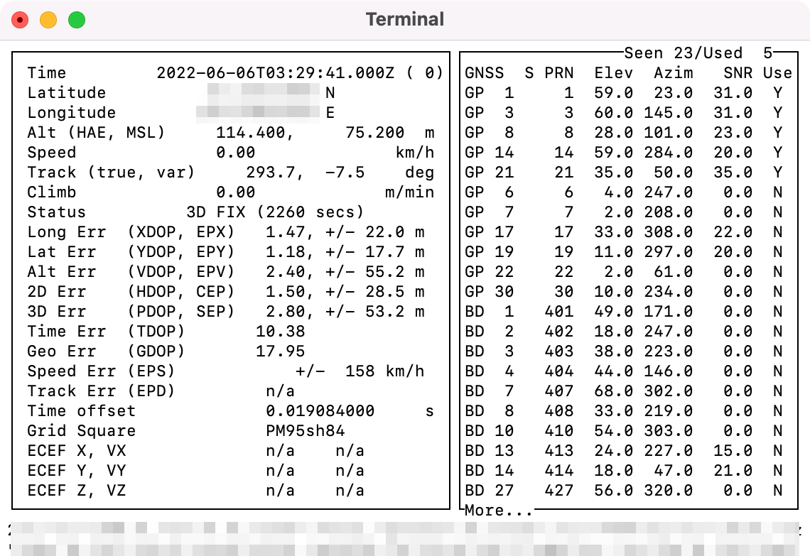 GPS NMEAセンテンスをgpsdで解析する #Arduino - Qiita