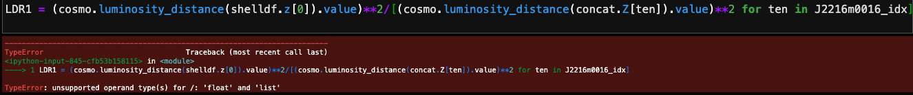 TypeError: unsupported operand type(s) for /: 'list' and 'float' # ...