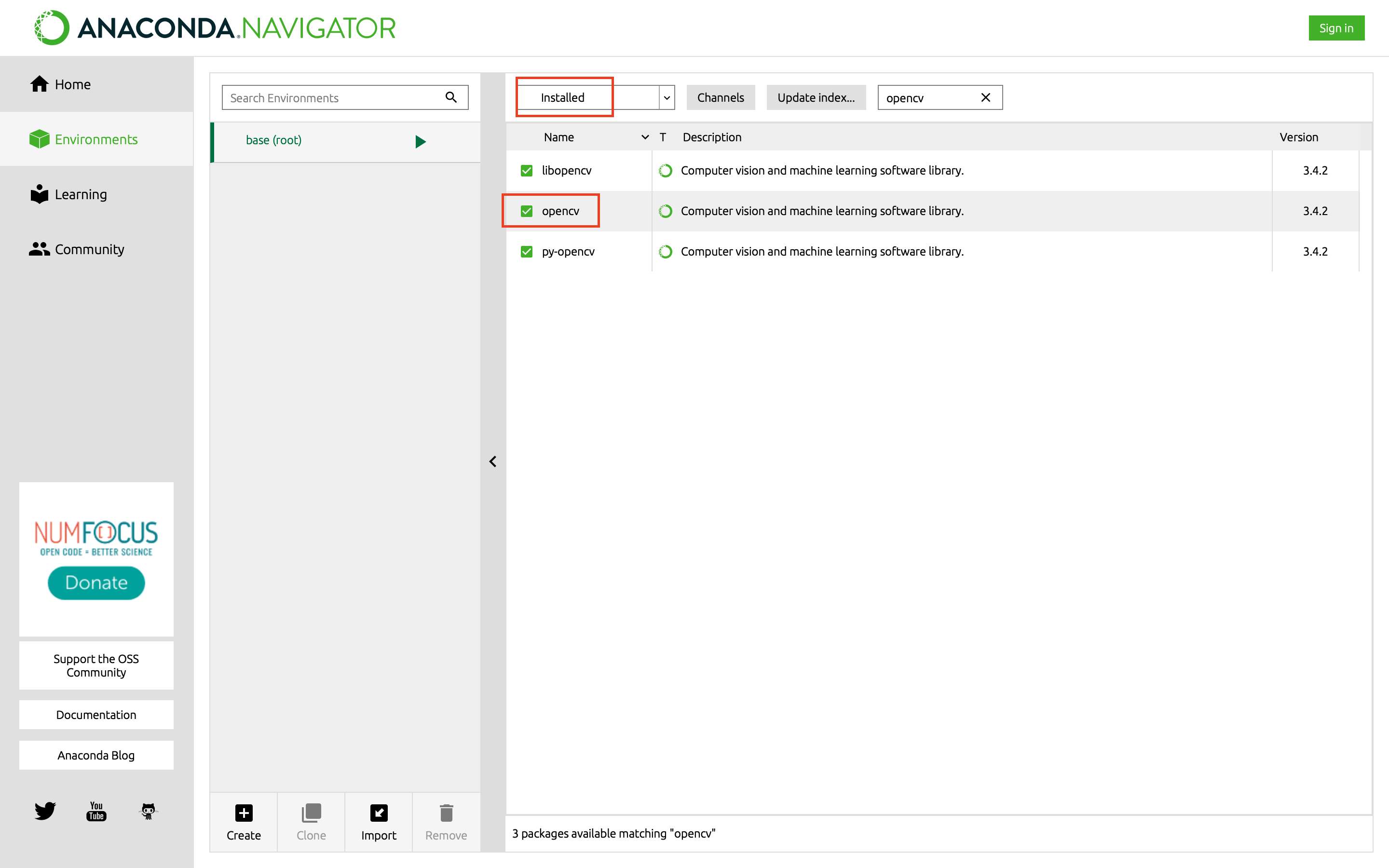 MacにAnaconda Navigatorを用いてopencvをインストールする #Python - Qiita