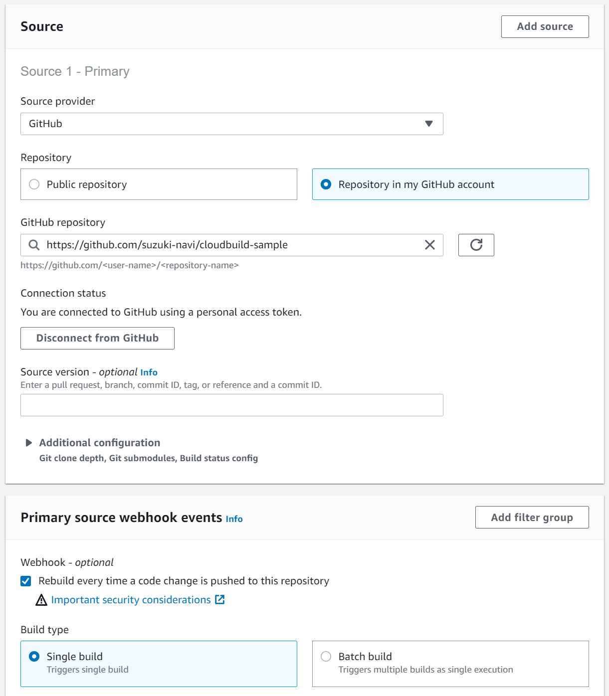 AWS CodeBuildをGitHubリポジトリで動かしてHello, World! #AWS - Qiita