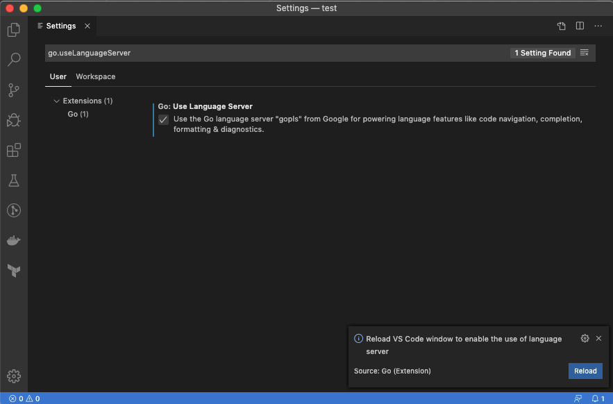 VSCode で Go の Language Server である gopls を有効にする #Go - Qiita