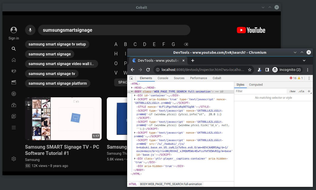 軽量 HTML ブラウザ Cobalt と YouTube on TV #cobalt - Qiita