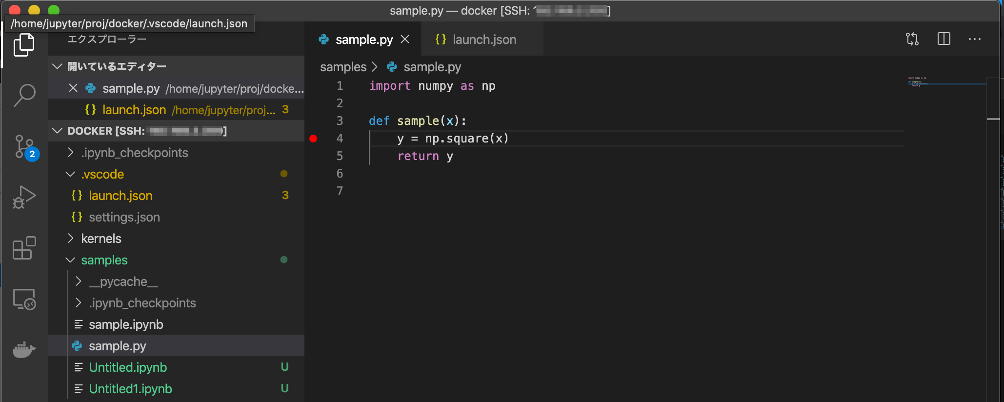 VS Codeからリモートサーバー上のJupyterLabにアタッチしてデバッグを行う手順 #Python - Qiita