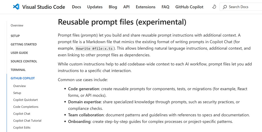 GitHub Copilot の「Prompt files／Reusable Prompt Files」に関する情報のメモ（カスタムインストラクション関連） #VSCode - Qiita