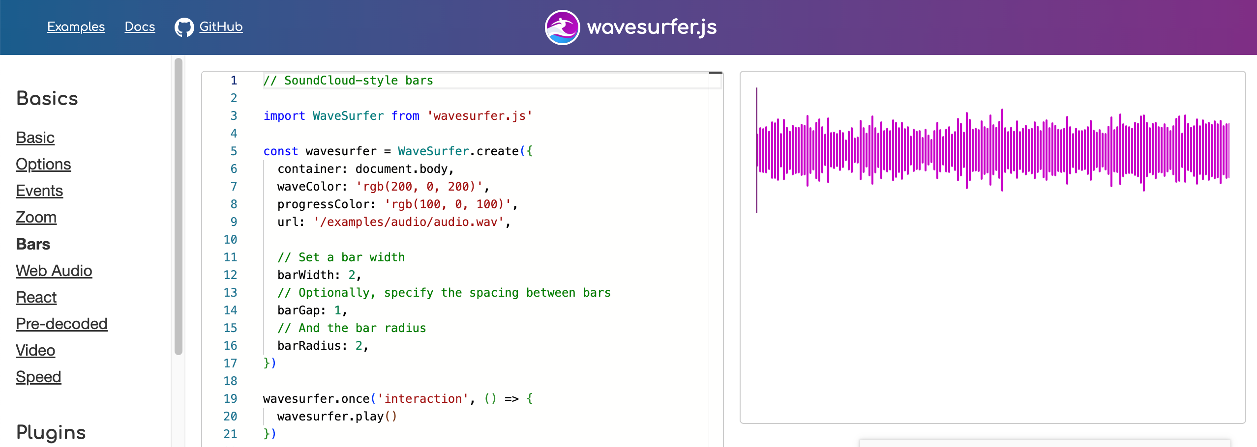 wavesurfer.js での簡単に波形表示（インタラクティブな音声再生も可能）を p5.js Web Editor上で動かす #JavaScript - Qiita